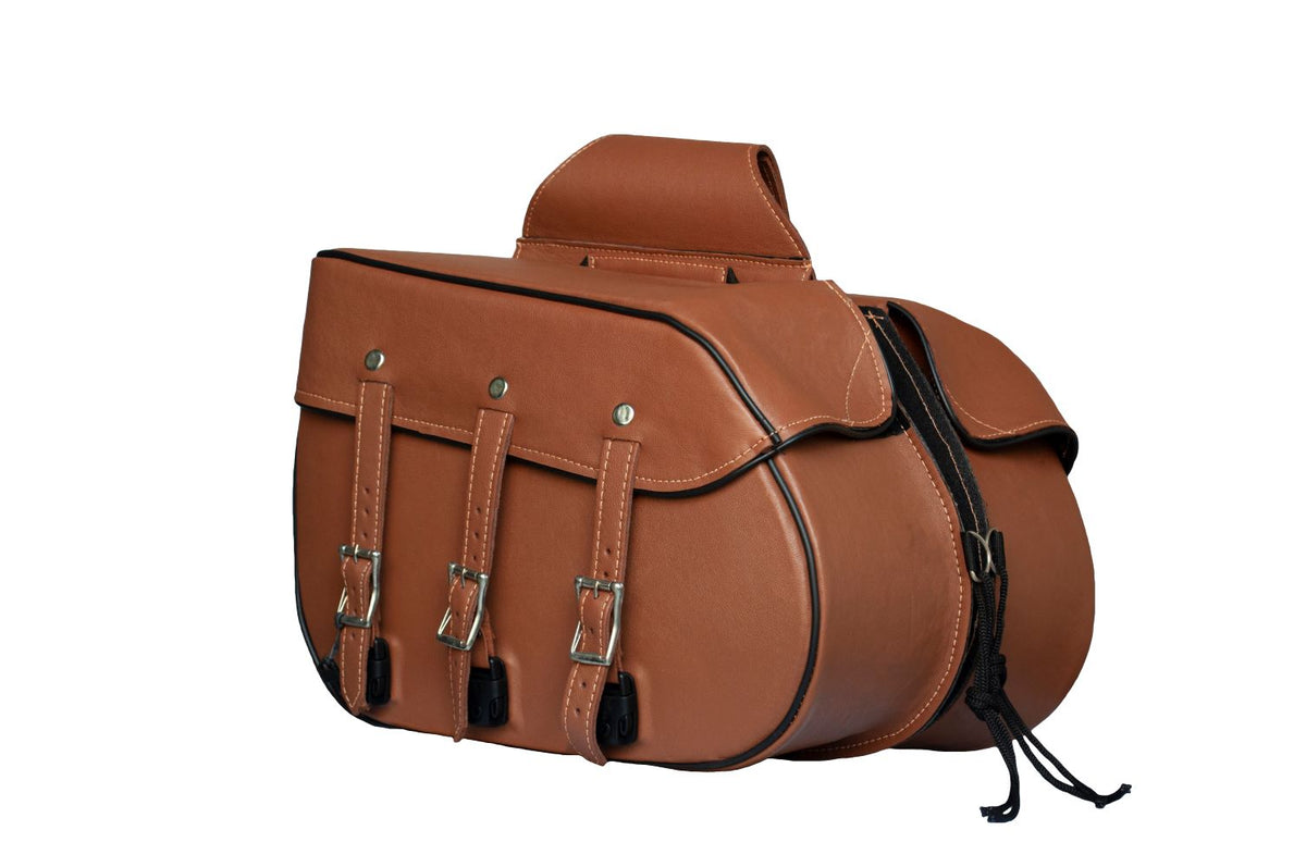 Genuine Premium Naked Brown Leather Concealed Carry Motorcycle Saddleb – sofaricollections